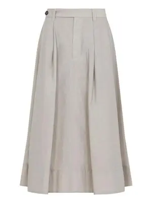 Brunello Cucinelli Cotton Midi Skirt - Multicolor