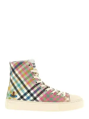 VIVIENNE WESTWOOD Vivienne Westwood Plimsoll High-Top Sneakers With Tartan Pattern