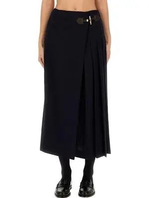 Moschino Midi Skirt With Toggle Closure - Blue