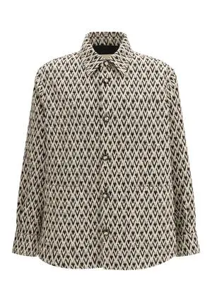 Valentino Garavani Mixed Cotton Jacquard Toute La V Jacket - Multicolor
