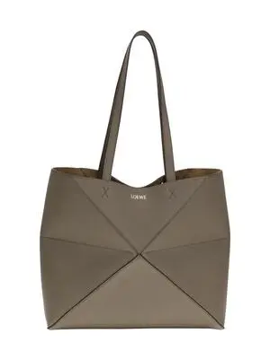 Loewe LOEWE Medium Puzzle Fold Tote Bag In Calfskin Gray