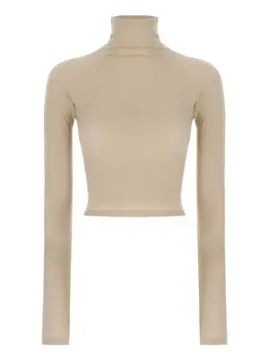 Alaïa Long Sleeve Turtleneck Top - Multicolor