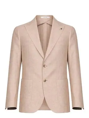Tagliatore Dove Grey Linen And Cotton Blend Montecarlo Single-breasted Blazer - Multicolor