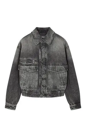 Versace Grey Denim Blouson Jacket - Gray