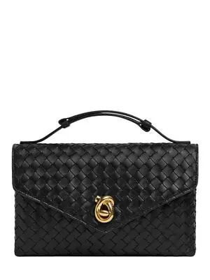 Bottega Veneta BOTTEGA VENETA Intrecciato Leather Knot Lock Bag Black