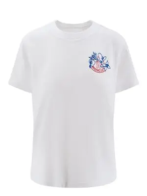 Moncler MONCLER Organic Cotton Crewneck T-Shirt With Logo Detail Multicolor