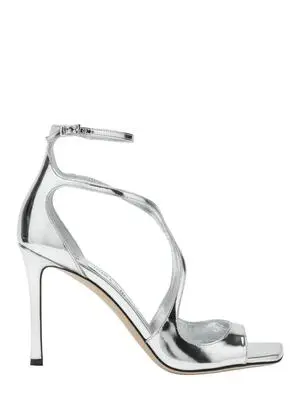 JIMMY CHOO Azia 95 Metallic Sandals - Silver
