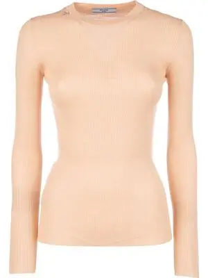 Prada Ribbed Long Sleeve Top - Multicolor