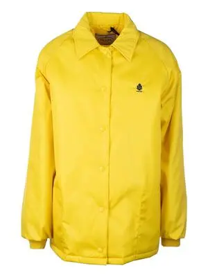 Prada Logo Embroidered Collared Coat - Multicolor