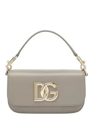 Dolce & Gabbana Leather Shoulder Bag With Dg Logo - Brown
