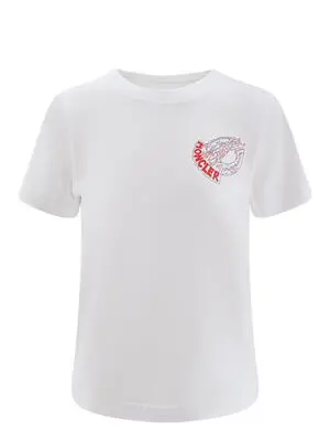 Moncler Cotton T-shirt With Rubberized Logo - Multicolor