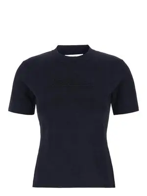 Max Mara Ribbed T-shirt With Embossed Logo - Multicolor