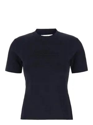 Max Mara Ribbed T-shirt With Embossed Logo - Multicolor