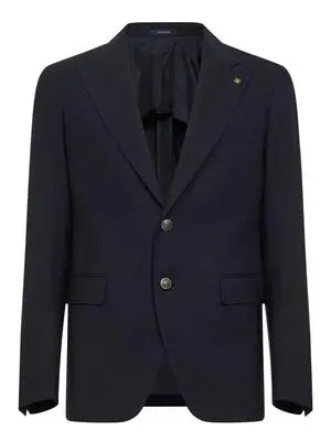 Tagliatore Blue Virgin Wool Vesuvio Single-breasted Blazer - Multicolor