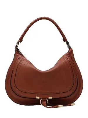 Chloé Marcie Leather Shoulder Bag - Brown