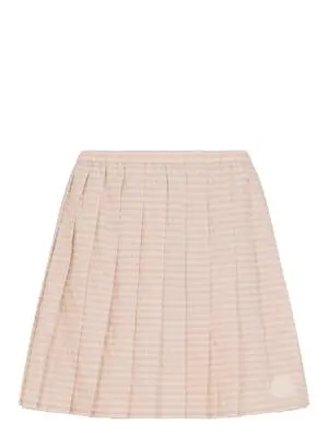 Moncler Moncler Pleated Checked Cotton Blend Skirt Multicolor