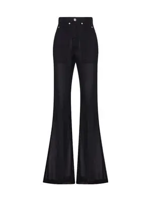Rick Owens Bolan Bootcut Semi-transparent Pants - Black