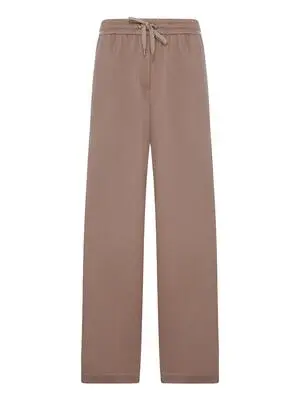 Brunello Cucinelli Wide Leg Trousers With Drawstring - Multicolor