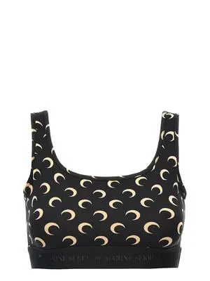 MARINE SERRE Moon Print Sporty Top - Black