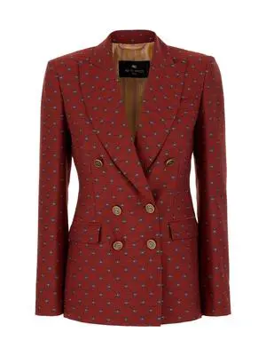 Etro Double-breasted Printed Blazer - Multicolor