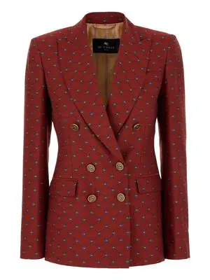 Etro Double-breasted Printed Blazer - Multicolor