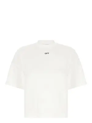 Off-White OFF-WHITE White Cotton Graphic T-Shirt Multicolor