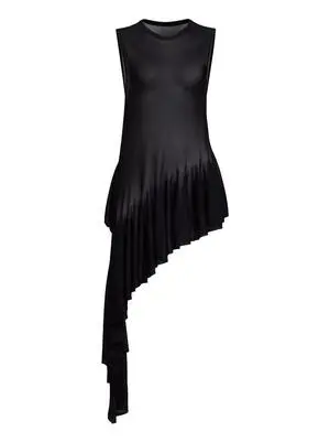 Alaïa Asymmetrical Top With Godet And Ruffle Detail - Black