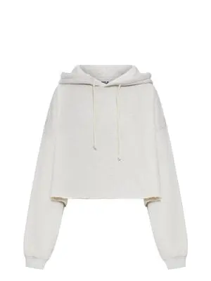 GOLDEN GOOSE Cropped Hoodie With Micro Applications - Gray