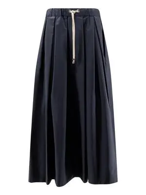 Max Mara Flared Cotton Skirt With Drawstring Waist - Multicolor