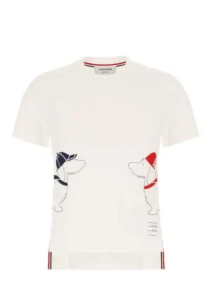 Thom Browne Embroidered Dog Motif T-shirt - Multicolor