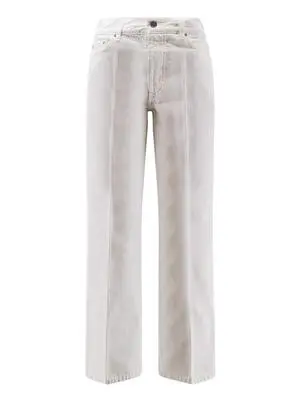 TOTEME White Denim Flared Trousers - Multicolor