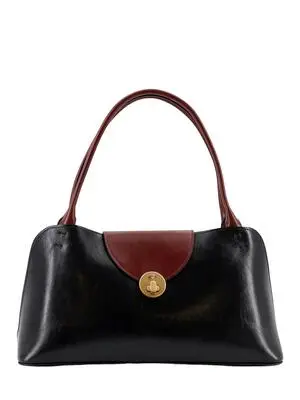 Versace Vivian Leather Shoulder Bag - Black