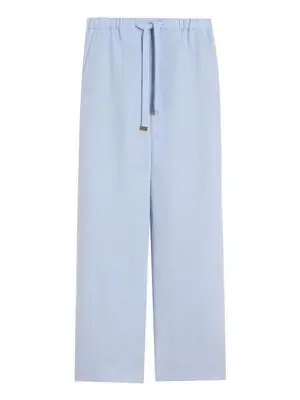 Max Mara Wide Leg Linen Trousers - Multicolor