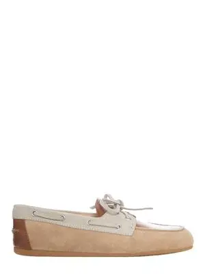 Miu Miu Unlined Leather And Suede Loafers - Multicolor
