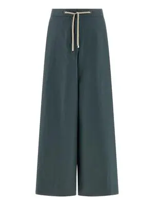 Max Mara S Mmgufo' Cotton Poplin Wide Leg Pants - Blue