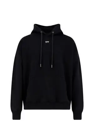 Off-White Cotton Logo Hoodie - Black