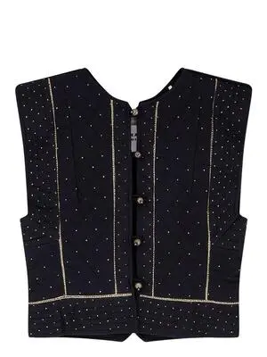 Isabel Marant Étoile Padded Quilted Vest With Lurex Trim - Black