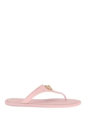 Versace Rubber Thong Sandals With Medusa Appliqu - Pink
