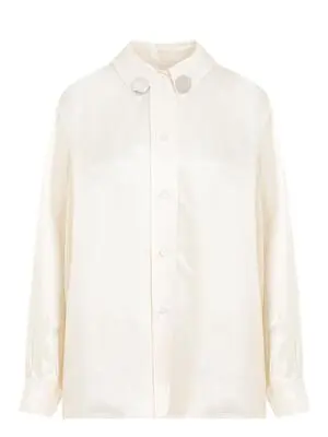 JIL SANDER JIL SANDER Viscose Blend Satin Shirt With Branded Button Detail
