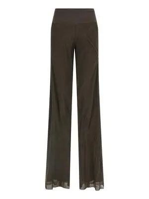 Rick Owens Bias Silk Trousers - Brown