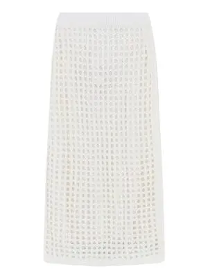 Max Mara Perforated Cotton Skirt - Multicolor