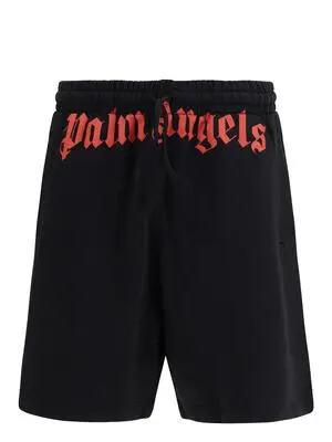 Palm Angels Waist Logo Sweatshorts - Black