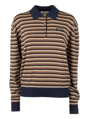 Miu Miu Striped Knit Polo - Multicolor