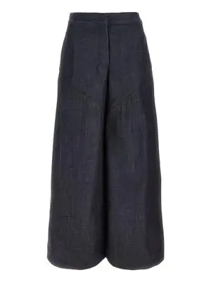 JIL SANDER Dark Wash Wide Leg Jeans - Multicolor