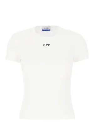 Off-White OFF-WHITE Ribbed T-Shirt With Logo Detail Multicolor