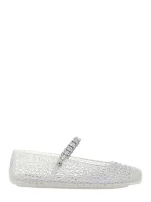 JIMMY CHOO The Jelly' Ballet Flats With Crystal Strap - Silver