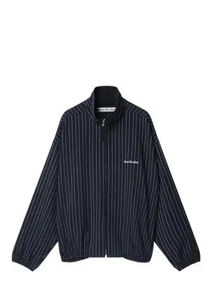 Acne Studios Zip-up Jacket With Pinstripe Pattern - Blue