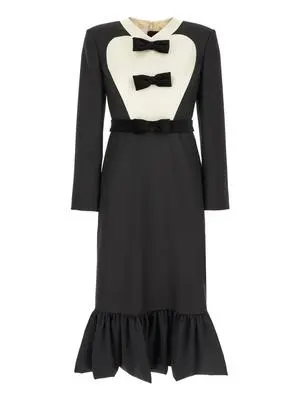 Valentino Garavani Black Dress With Bow Detail - Multicolor