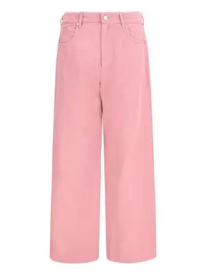 Max Mara Cotton And Linen Blend Pants - Pink