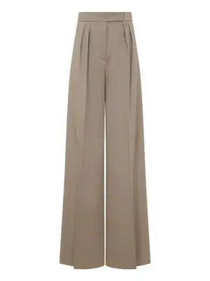 Max Mara Wool Wide Leg Trousers - Multicolor